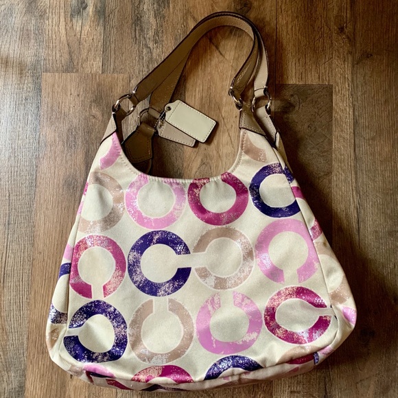 Coach | Bags | Coach Madison Metallic Op Art Maggie | Poshmark